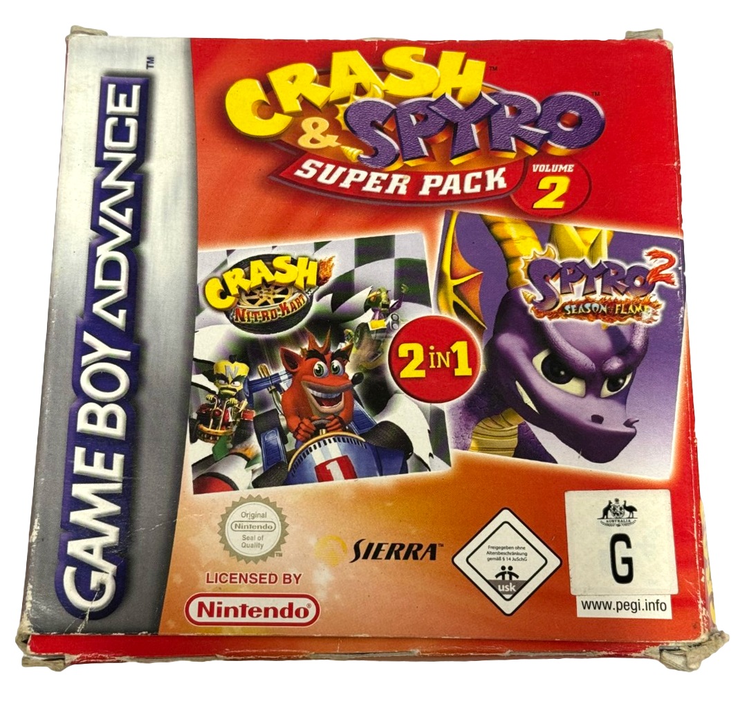 Buy Crash & Spyro Super Pack 2 Nintendo Gameboy Advance GBA *Complete ...