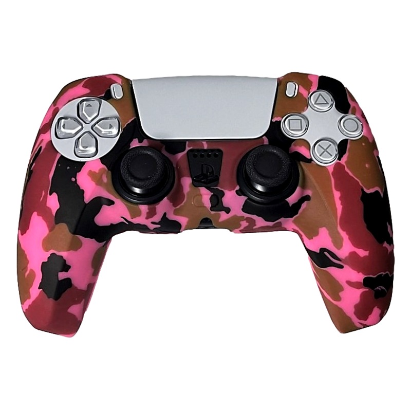 Buy Silicone Cover For PS5 Controller Case Skin - Bubble Gum Pink Camo ...