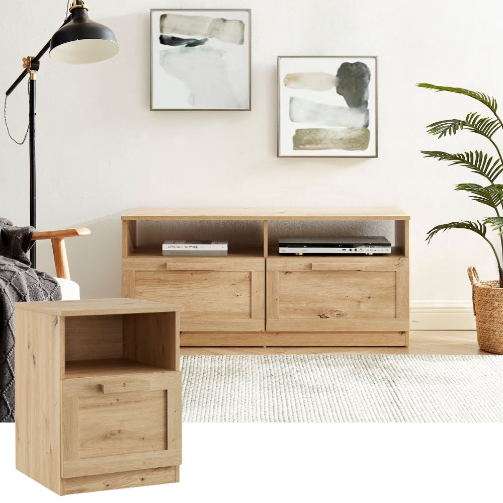 Buy Allure TV Entertainment Unit TV Cabinet 110cm + 1 Side Table ...