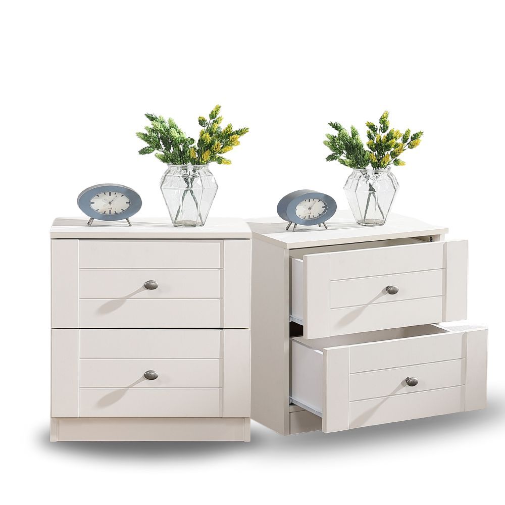 Buy Harriet Cream Color Bedside Table Nightstand Set - Stylish Bedroom ...