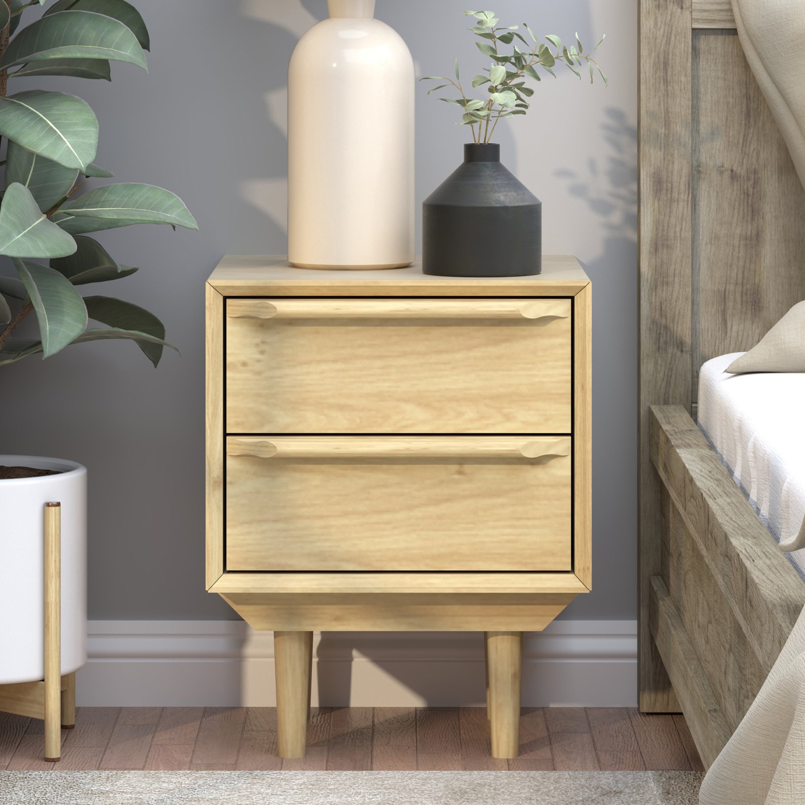 Buy Swedish 2 Drawers Bedside table - MyDeal Australia