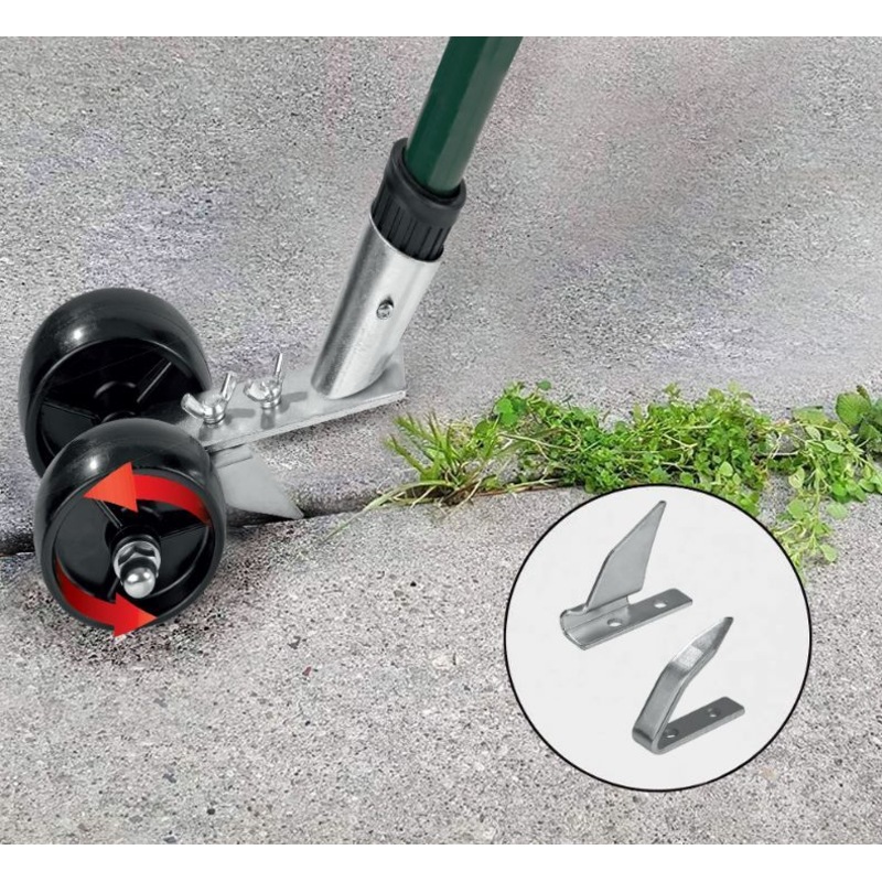 Buy Telescopic Rolling Weeder with Wheels and 2 Spikes Weed Puller Tool ...