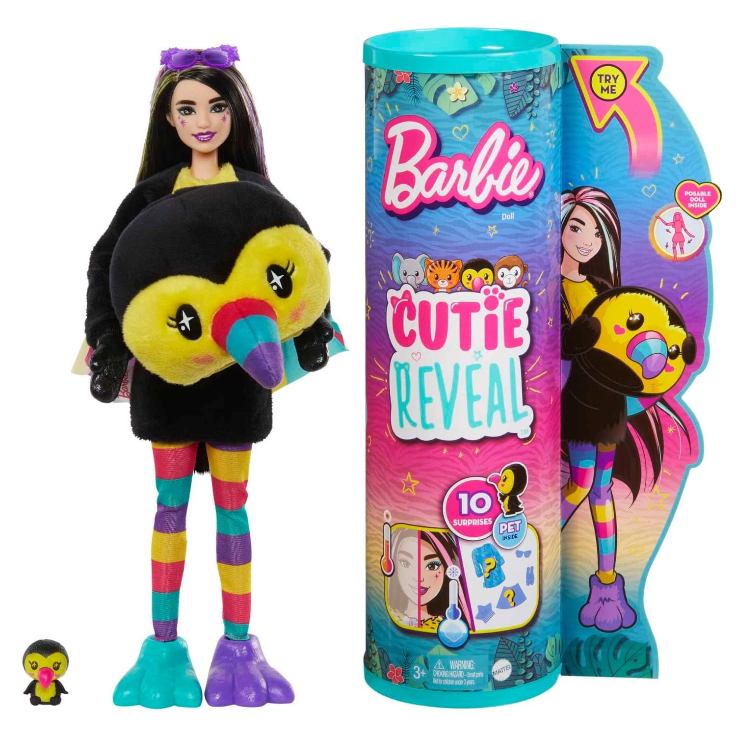 Buy Barbie Cutie Reveal Doll And Accessories Jungle Series Toucan ...