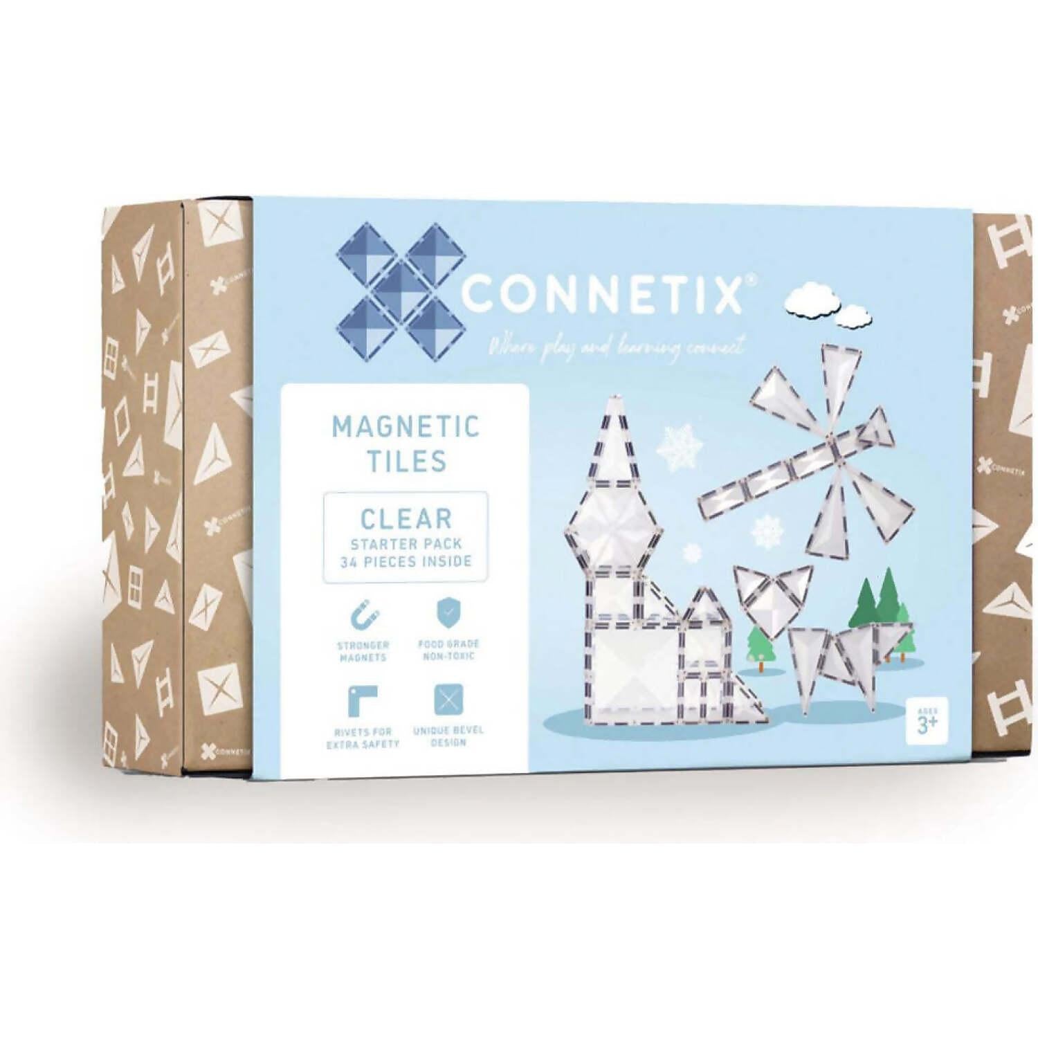 Buy Connetix - Magnetic Tiles Clear Pack 34pc - MyDeal Australia