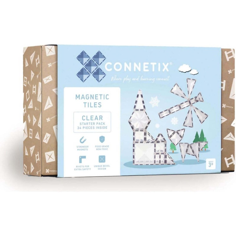 Buy Connetix - Magnetic Tiles Clear Pack 34pc - MyDeal