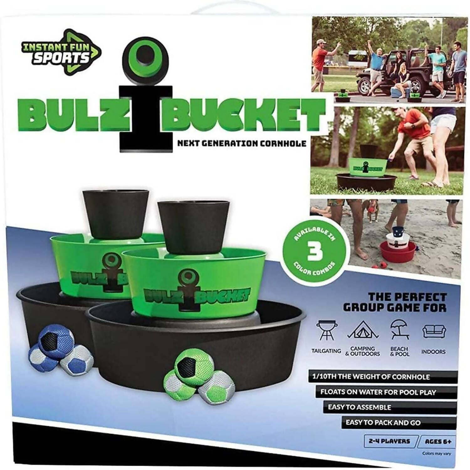 Buy Instant Fun Sports - Bulzibucket Cornhole Green/black - MyDeal ...