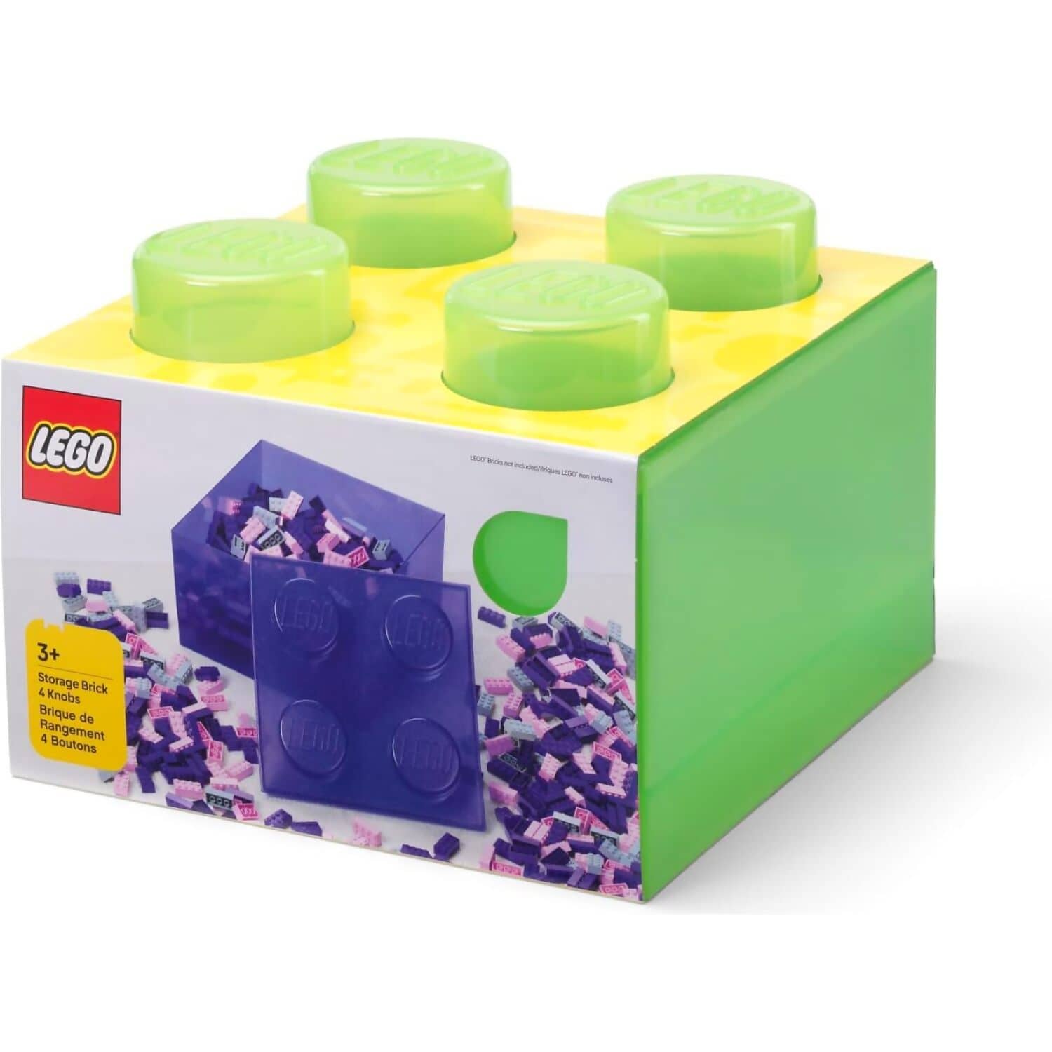 Buy LEGO Storage Brick 4 Studs Top Lid Translucent Green - Room ...
