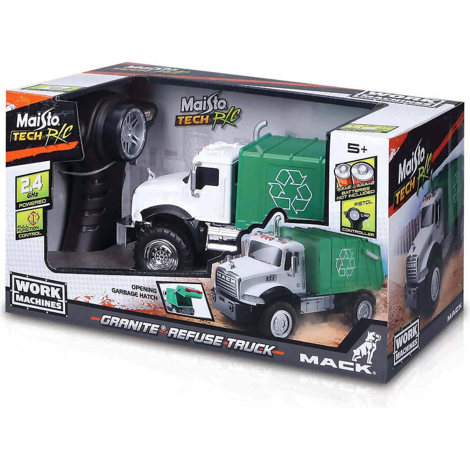 Buy Maisto Tech RC Work Machines Mack Granite Refuse Truck 2.4ghz ...