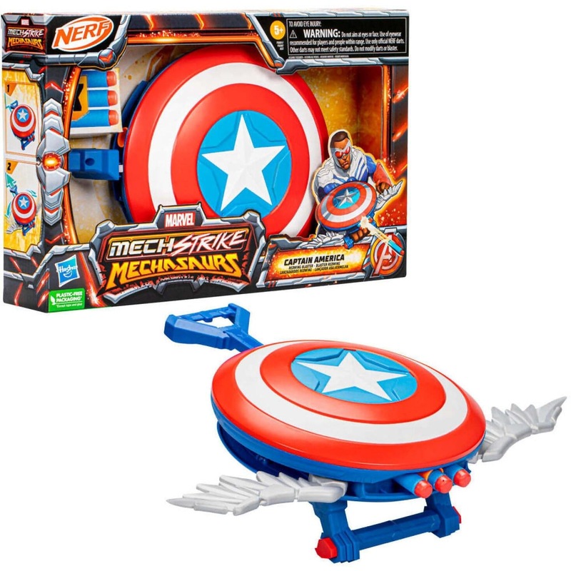 Buy Marvel - Nerf Mech Strike Mechasaurs Captain America Redwing ...