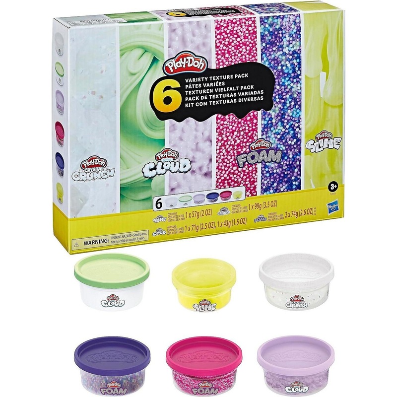 Buy Play-doh - 6 Variety Texture Pack Slime Crystal Crunch Super Cloud ...