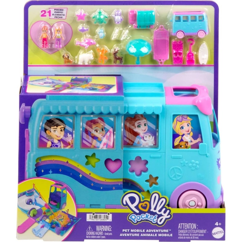 Buy Polly Pocket - Pet Mobile Adventure Playset With Micro Dolls ...