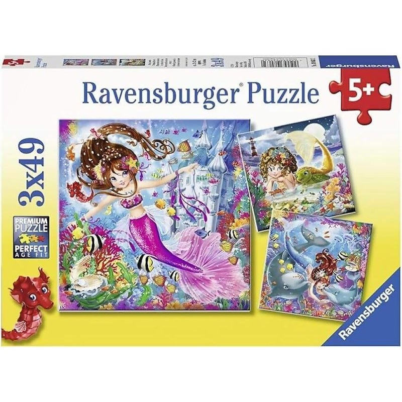 Buy Ravensburger - Charming Mermaids Jigsaw Puzzle 3x49 Pieces - MyDeal