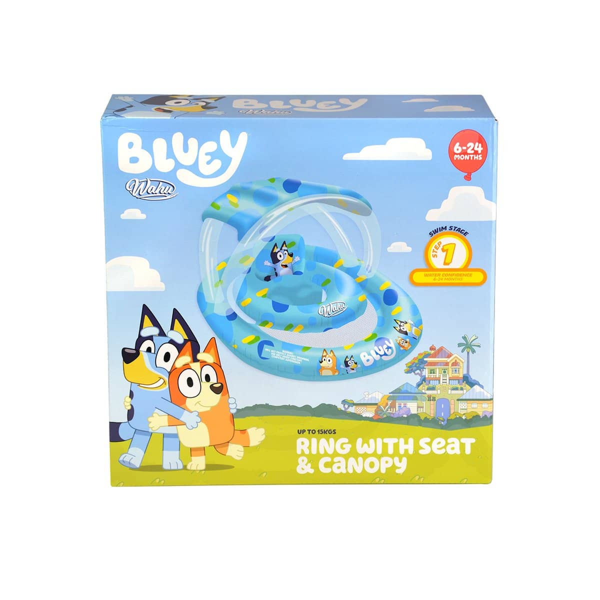 Buy Wahu - Bluey Inflatable Ring With Seat And Canopy - MyDeal Australia