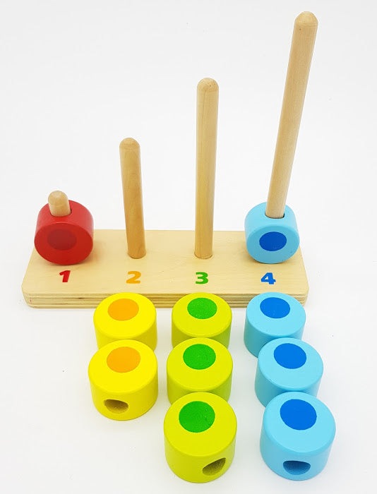 Buy Counting Stacker Wooden Toy Tower shapes Learn to Count Stacker ...