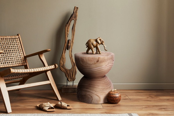 Buy Drum Stool / Side Table Wooden Hourglass Stool - MyDeal Australia