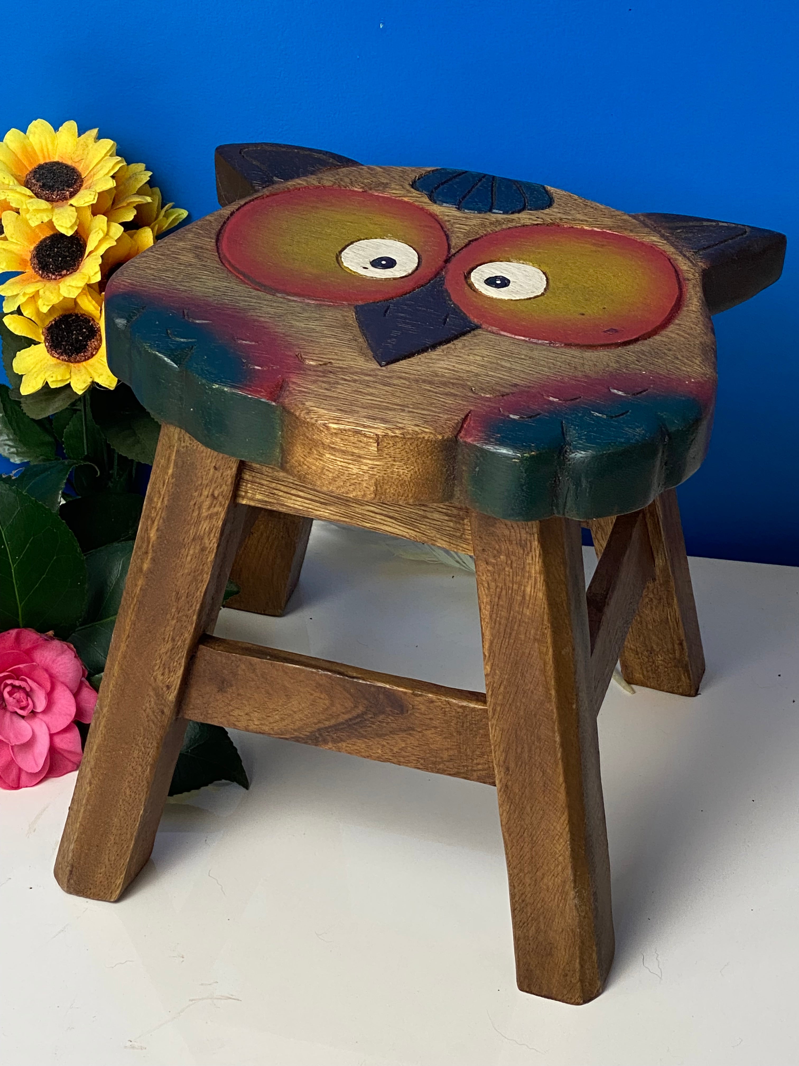 Buy Kids Chair Wooden Stool Animal OWL Theme Children’s Chair and ...