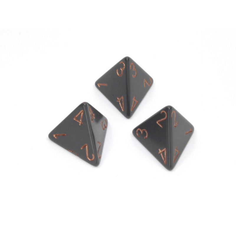 Buy Chessex D4 Dice Opaque Polyhedral Dark Grey/copper d4 - MyDeal