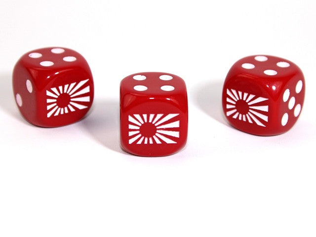 Buy Chessex D6 Dice Axis and Allies Japan d6 Blank 1 Face Opaque Red ...