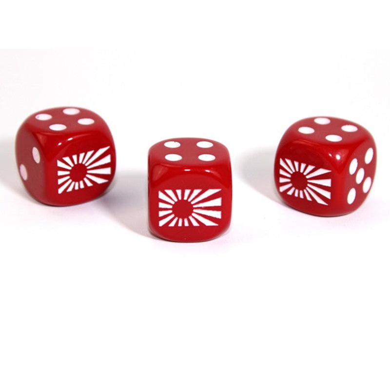 Buy Chessex D6 Dice Axis and Allies Japan d6 Blank 1 Face Opaque Red/white - MyDeal