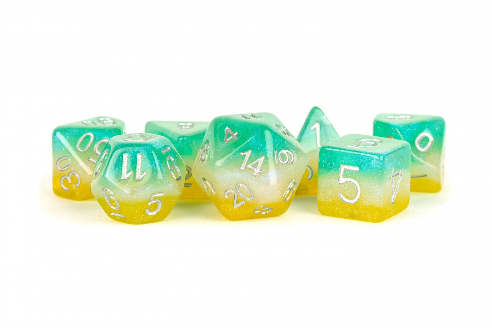 Buy MDG Resin 16mm Polyhedral Dice Set - Layered Stardust Tropics ...