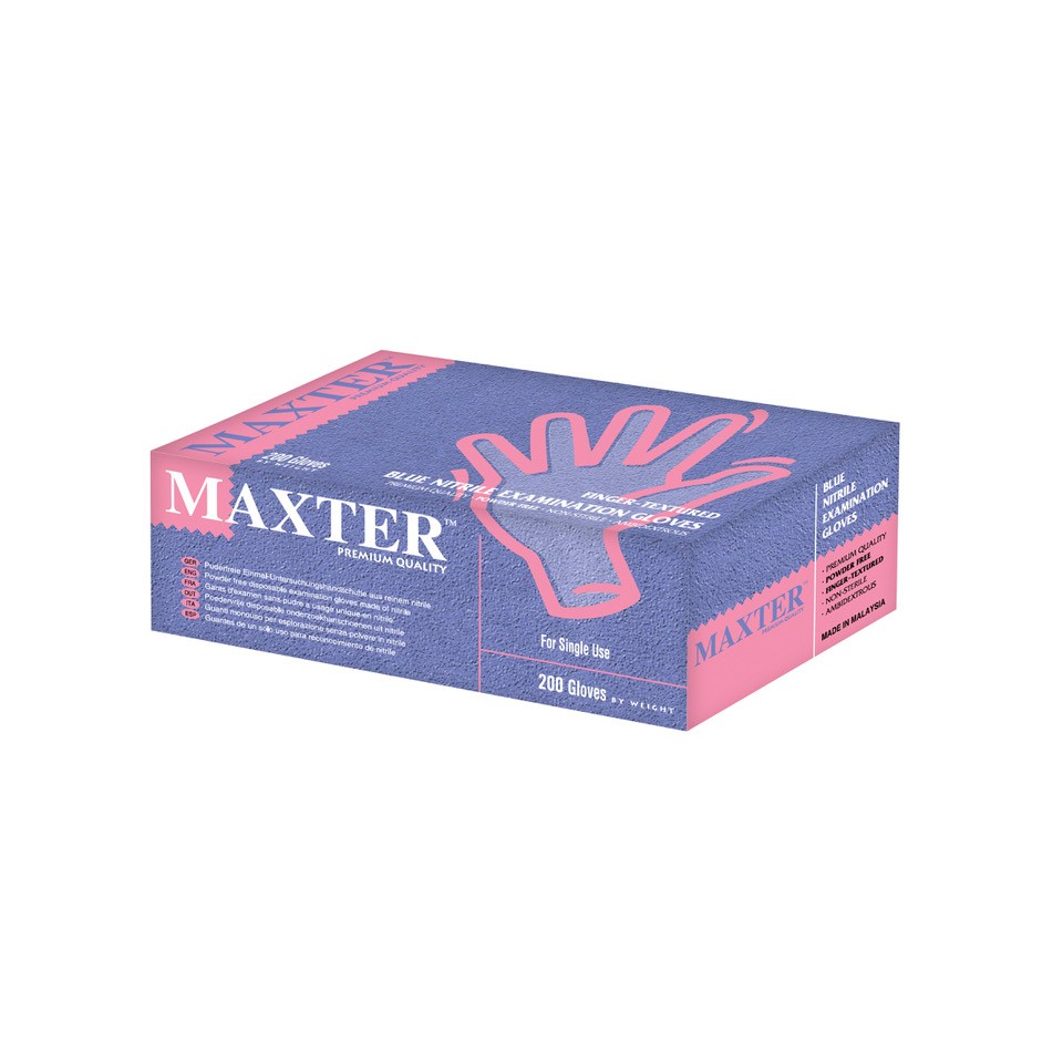 Buy Maxter Powder Free Blue Nitrile Examination Gloves x 2000 - MyDeal ...