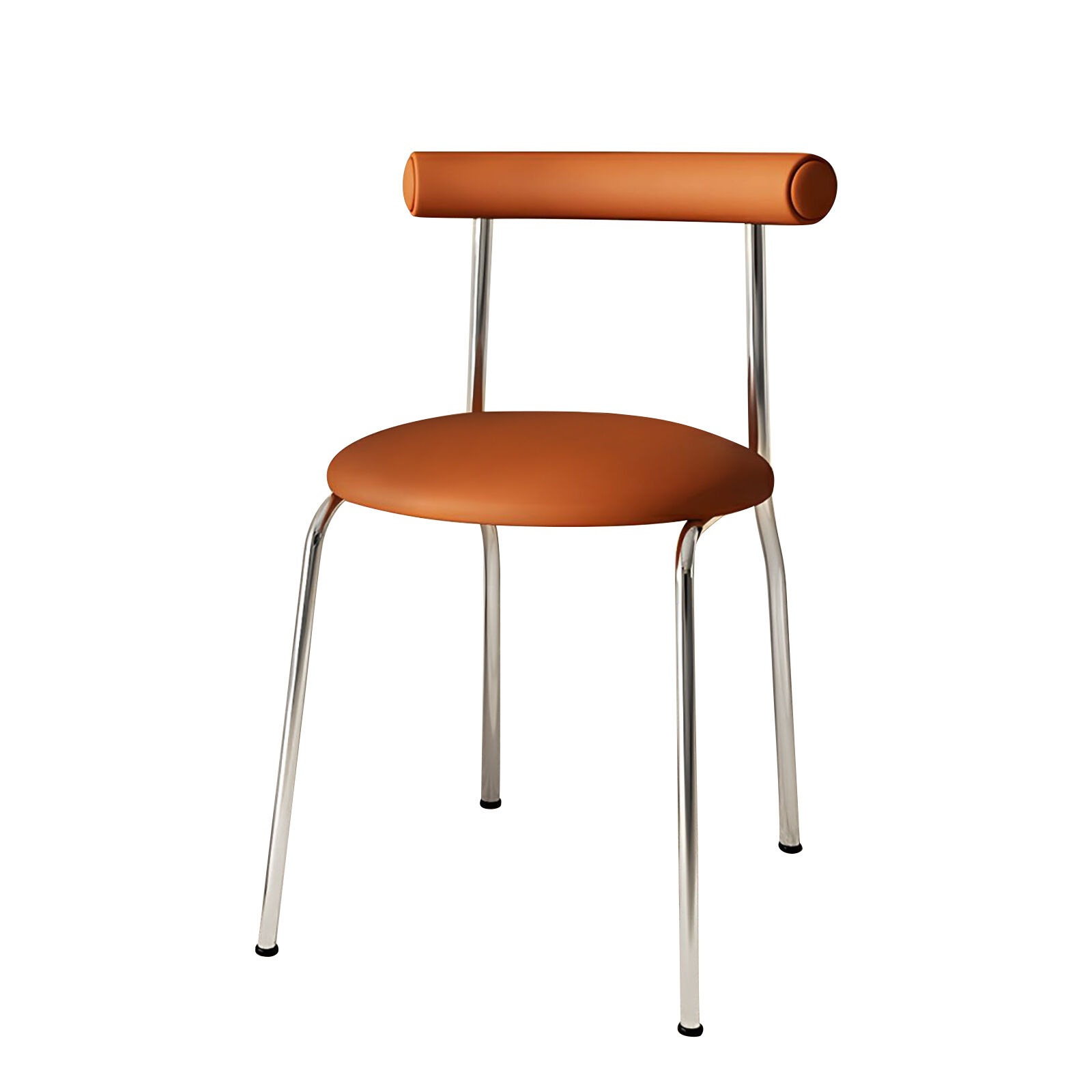 Buy MIUZ Modern PU Leather Dining Chair Padded Armless Side Chair Steel ...