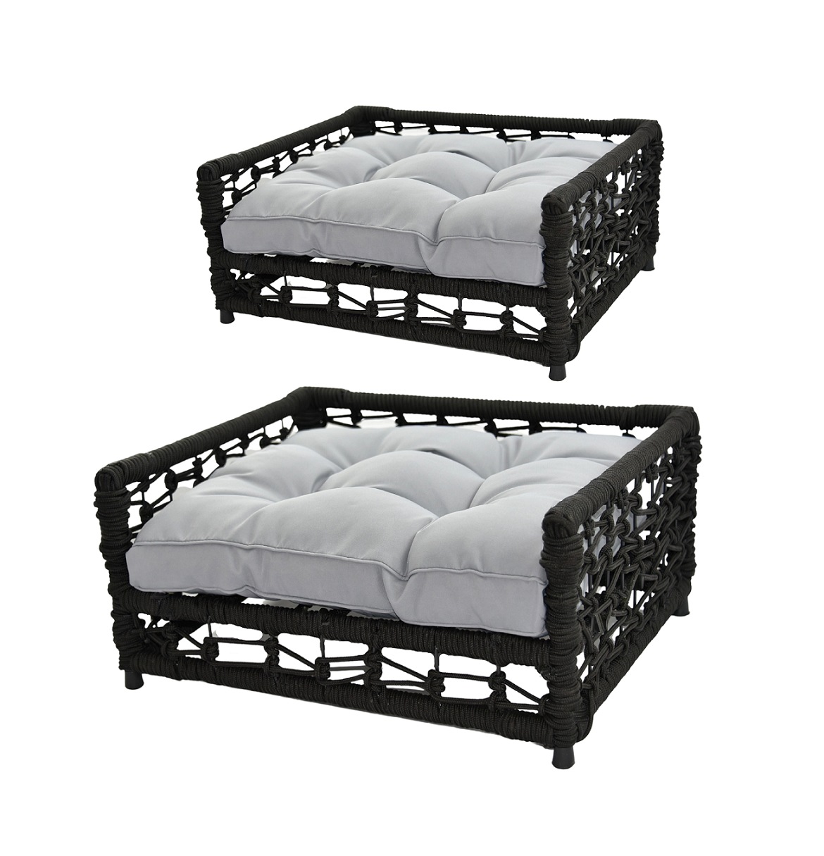 Buy Set 2pcs Hondje Outdoor Wicker Rope , Raised Pet Bed, Dog Beds For ...