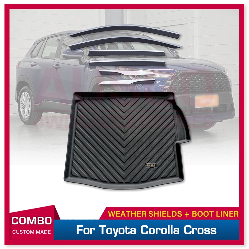 Buy Injection Stainless 6PCS Weather Shields + Cargo Mat for Toyota ...