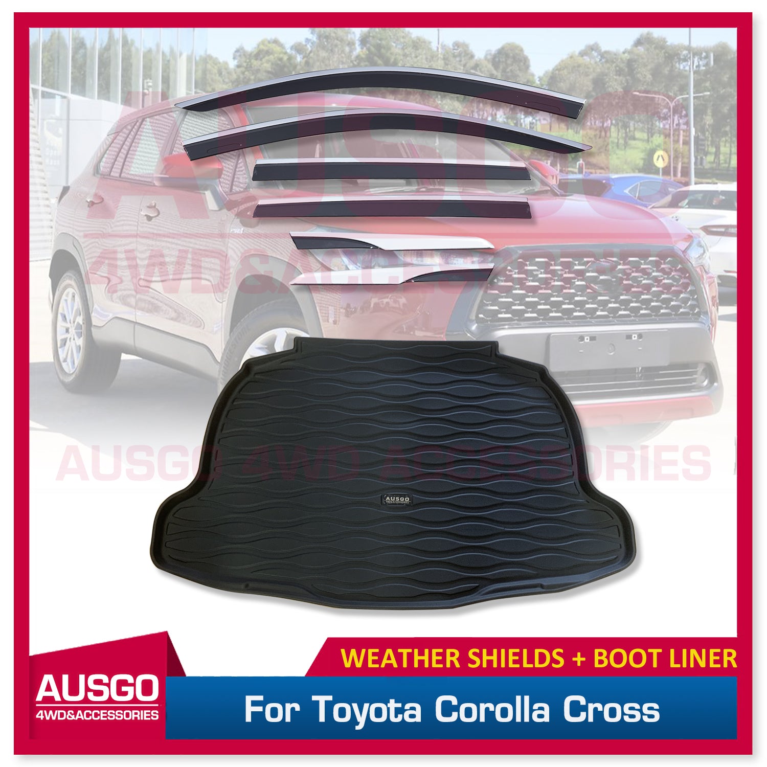 Buy Injection Stainless Steel 6PCS Weather Shields + Cargo Mat for ...