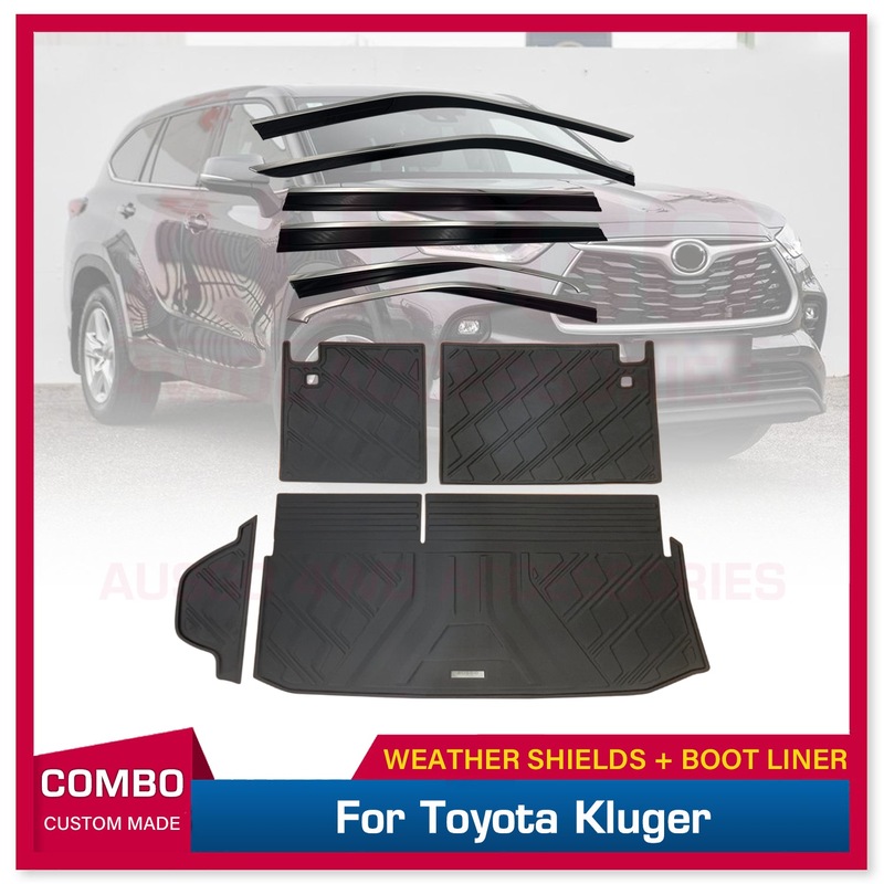 Buy Injection Stainless 6PCS Weather Shields + Cargo Mat for Toyota ...