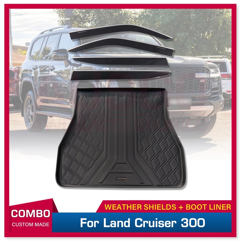 Buy Injection Stainless Steel Weather Shields + Cargo Mat for Toyota ...