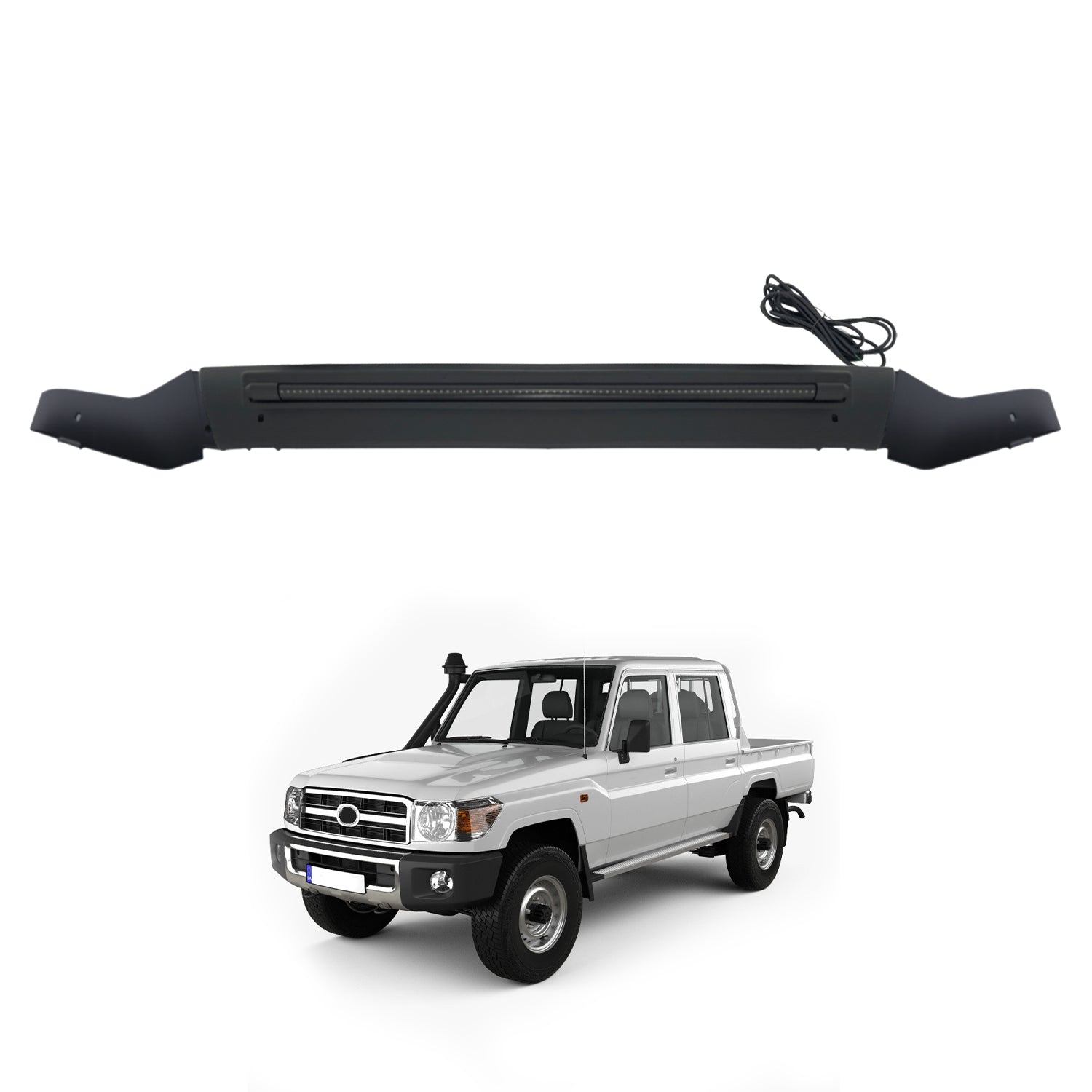 Buy Bonnet Protector with LED Light for Toyota Land Cruiser 70 76 78 79 ...