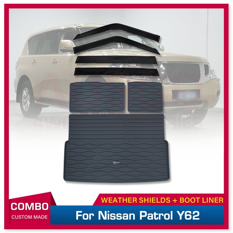Buy Luxury Weather Shields + 3D TPE Cargo Mat for Nissan Patrol Y62 ...