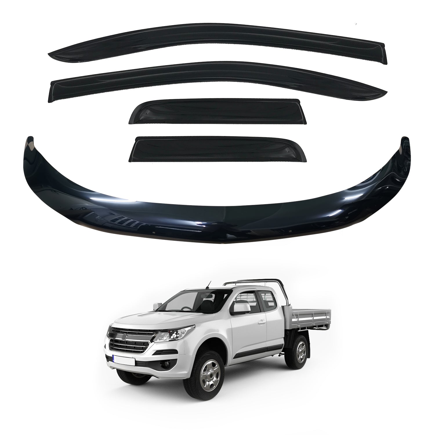 Buy Luxury Weather Shields + Bonnet Protector for Holden Colorado RG ...