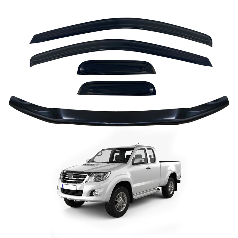 Buy Luxury Weather Shields + Bonnet Protector for Toyota Hilux Extra ...