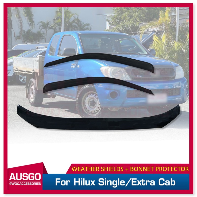 Buy Luxury Weather Shields + Bonnet Protector for Toyota Hilux Single ...