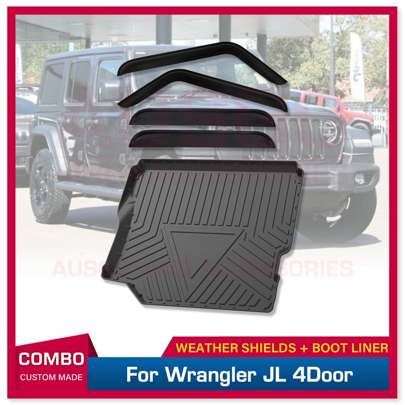Buy Luxury Weather Shields + Cargo Mat for Jeep Wrangler JL Series 2018-Onwards 4 Door Without ...
