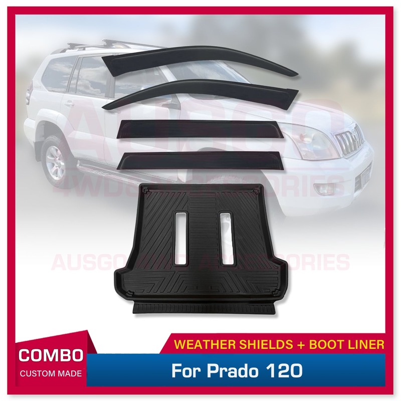 Buy Luxury Weather Shields + Cargo Mat for Toyota Landcruiser Prado 120 ...