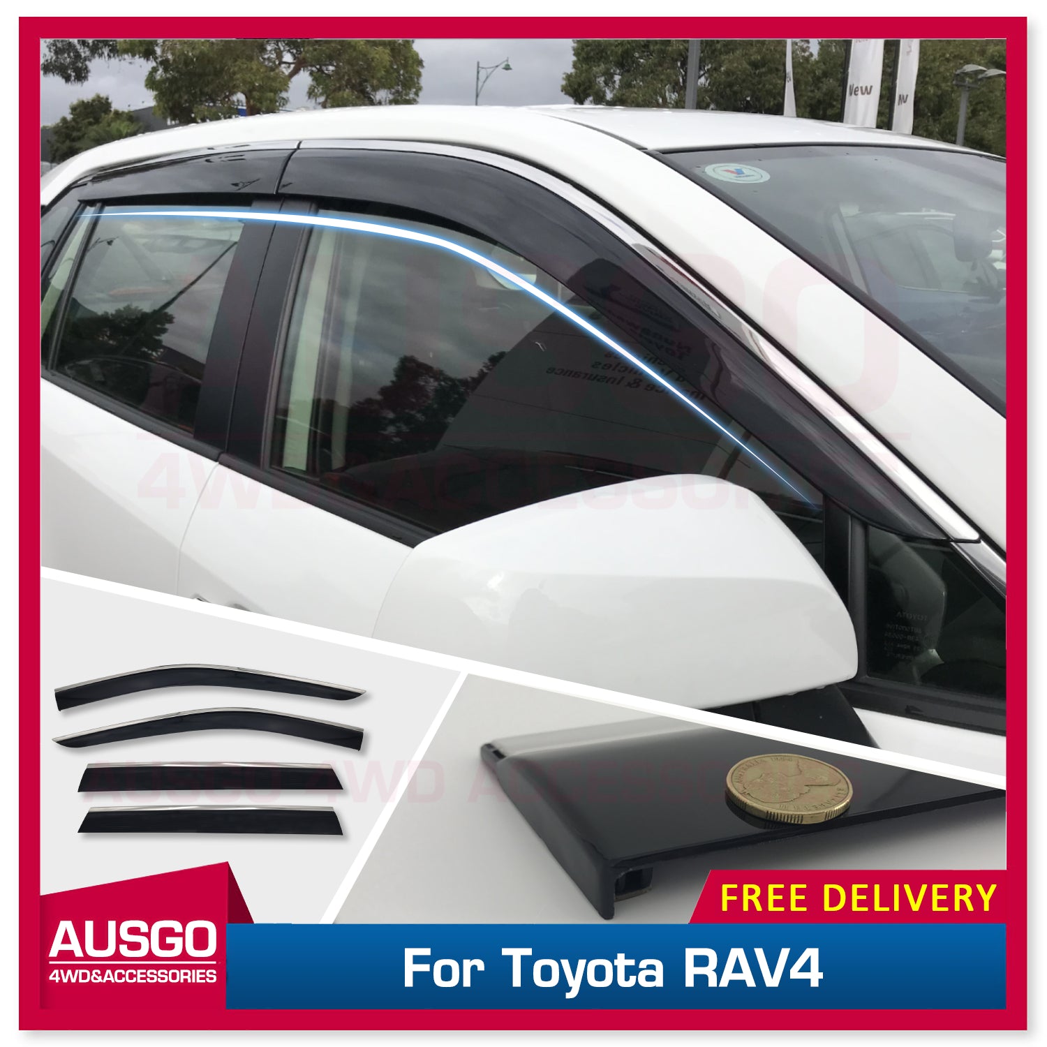 Buy Injection Stainless Steel Weather Shields for Toyota RAV4 2019 ...