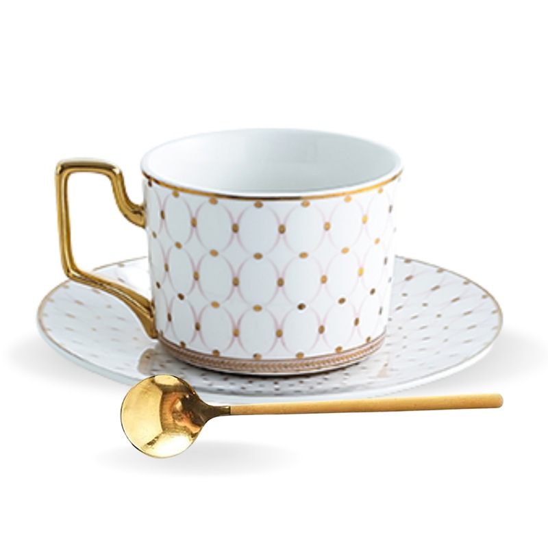 Buy Bone China Tea Set Cup Saucer And Teaspoon Vintage Italian Style ...