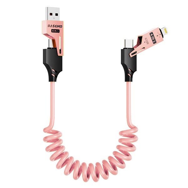 Buy [4in1] ZUSLAB 65W Lightning Coiled Cable Fast Charging for Apple ...