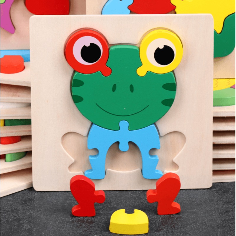 Buy Super Thick Wooden 3D Colorful Jigsaw Puzzle Educational Toy For ...
