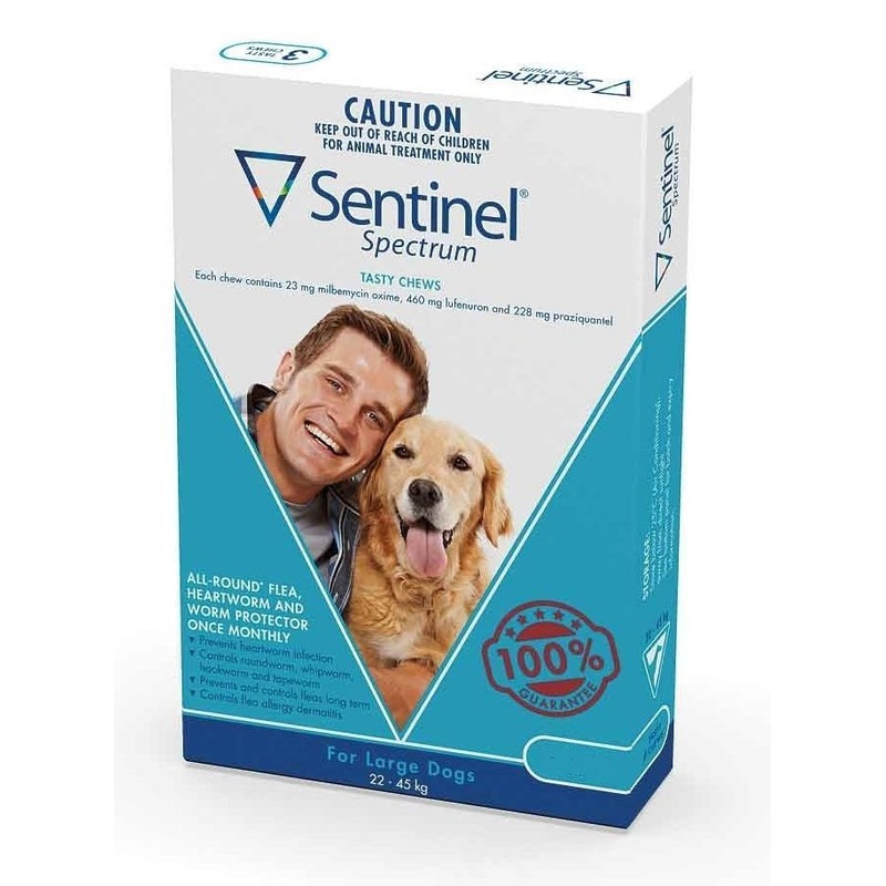 Buy Sentinel Spectrum Flea, Heartworm & Intestinal Wormer - Large Dogs ...