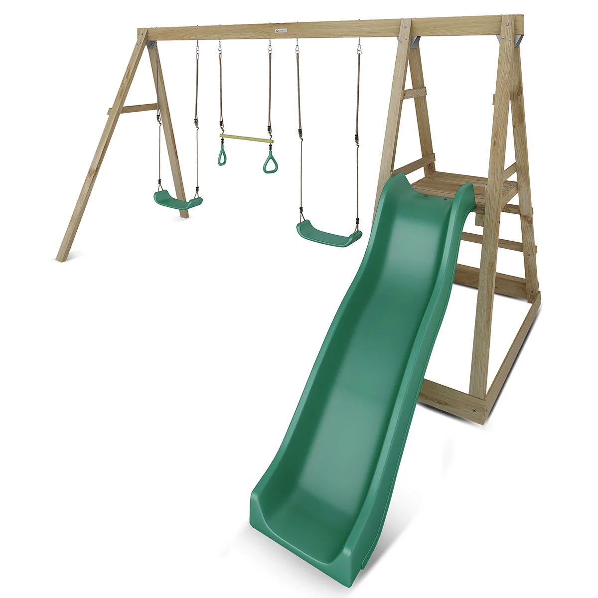 Buy Winston 4 Station Wooden Swing and Slide Set - MyDeal Australia