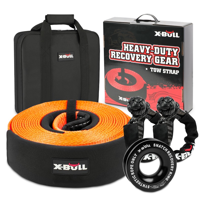 Buy X-BULL 4WD Recovery Kit Off Road Snatch Strap Soft shackles Snatch ...