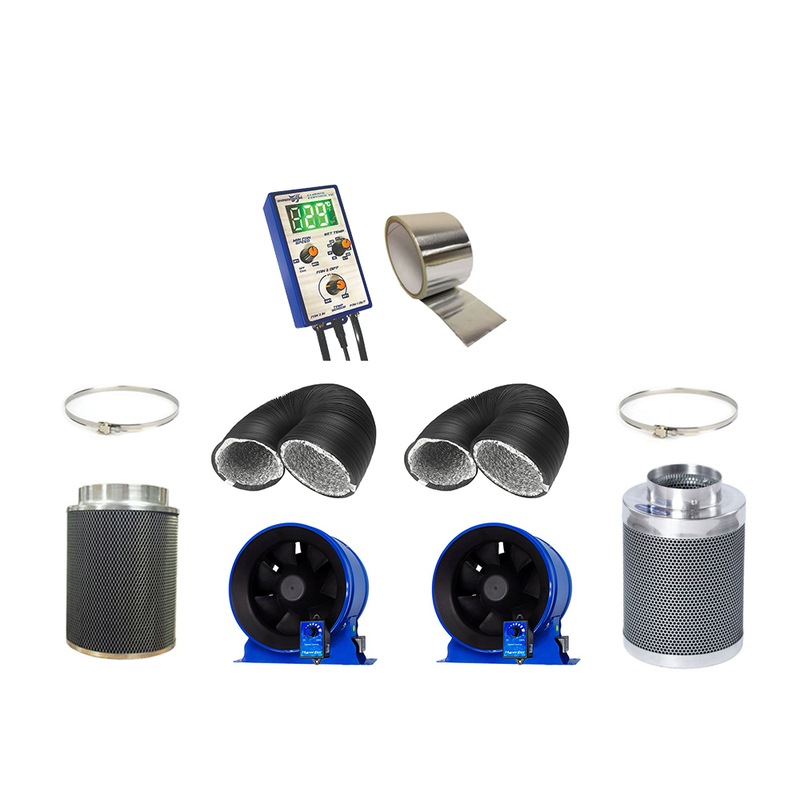 Buy Hyperfan v2 200MM Intake + 200MM Exhaust Fan Complete Kit w/ v2 Climate Controller - MyDeal