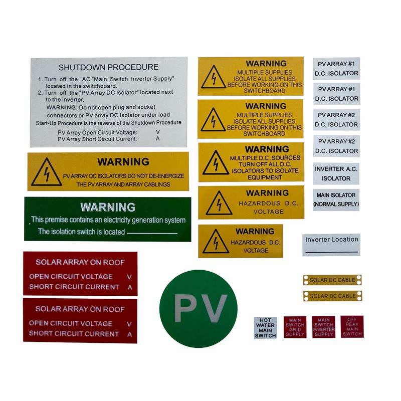 Buy 34 Piece Solar Connect / Disconnection Point Label Kit (National ...