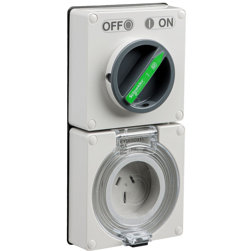 Buy Clipsal Easy56 Flat 3 Pin 15A Switched Socket (Less Enclosure ...