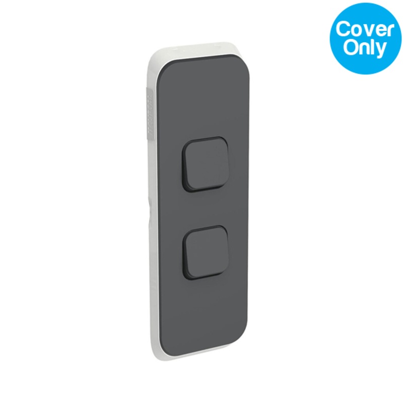 Buy Clipsal Iconic 2 Gang Architrave Switch Skin Anthracite - MyDeal