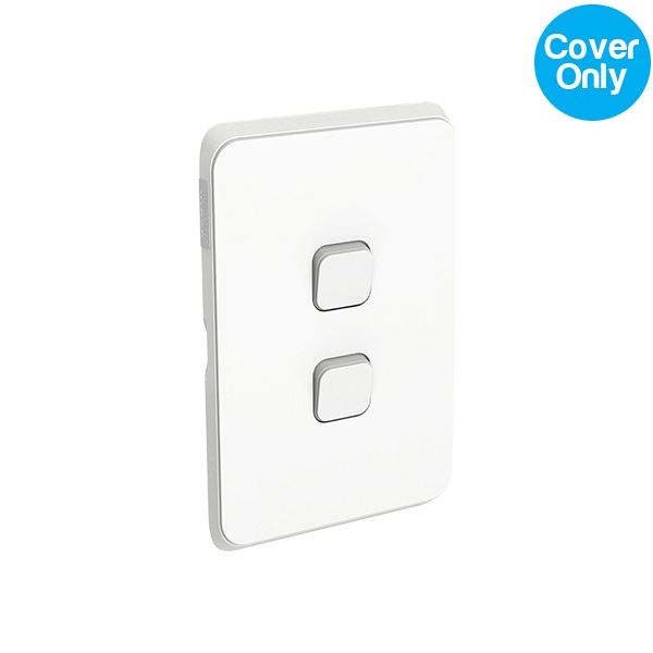 Buy Clipsal Iconic 2 Gang Switch Skin Vivid White - MyDeal Australia